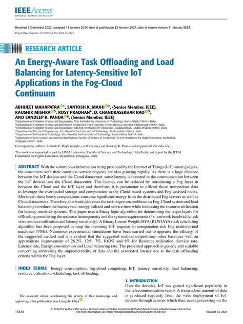 An Energy Aware Task Offloading And Load Balancing For Latency