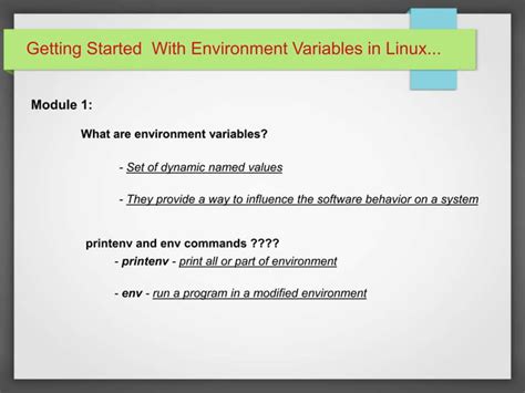 Environment Variables In Linux Ppt