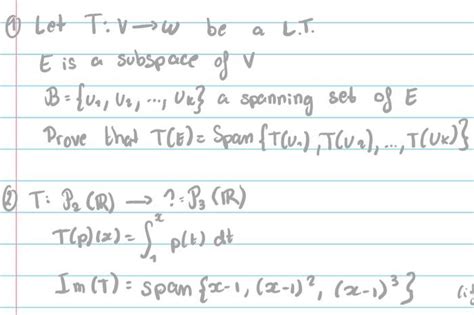 Solved Let T Vw Be A L T E Is A Subspace Of V Chegg Com
