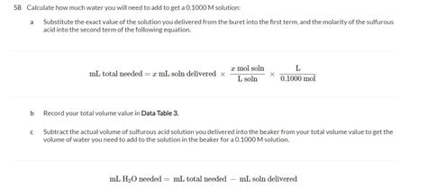 58 Calculate How Much Water You Will Need To Add To Chegg Com