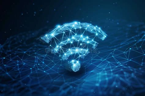 Wireless Network And Connection Abstract Data Background With Wifi