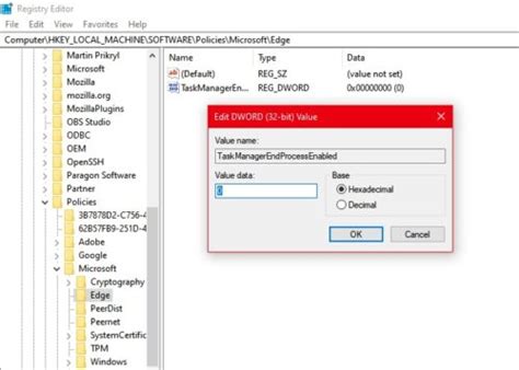 disable end process in browser task manager of edge