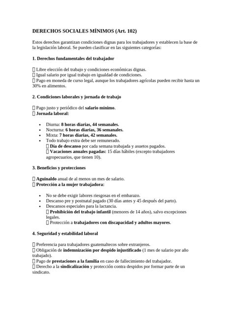 Derechos Sociales Mínimos Pdf Derecho Laboral Salario