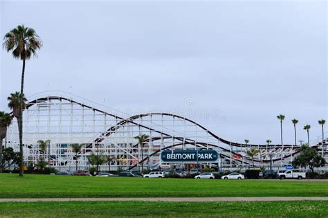 Giant Dipper Roller Coaster In Belmont Park San Diego Ca Editorial