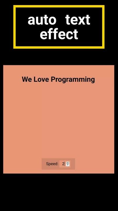 Auto Text Effect Shorts Coding Programming Htmlcssjavascript Youtube