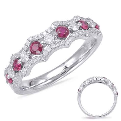 White Gold Ruby And Diamond Band Unclaimed Diamonds