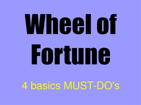 Ppt Essential Wheel Of Fortune 4 100 Names And Strategies For