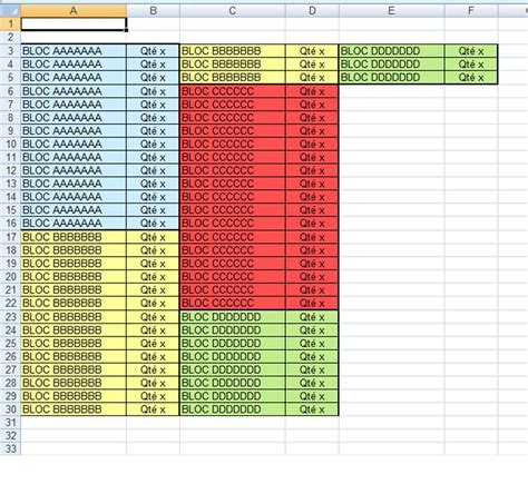 Toutes Versions Coller Plusieurs Blocs à La Suite Macros Et Vba Excel