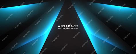 Premium Vector 3d Black Techno Abstract Background Overlap Layer On Dark Space With Blue Light