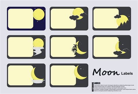 Moon Notebook Labels School Name Labels School Book Labels Template