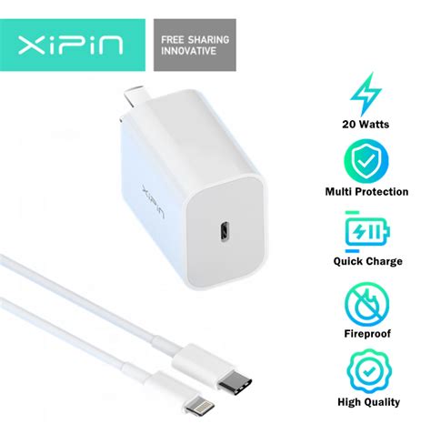 Xipin Cx T Pd W Smart Quick Charging Kit Type C Adapter With Type C To Lightning Cable