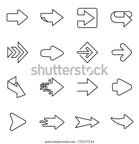 Arrows Icons Set Arrow Linear Design Stock Vector Royalty Free 771577216 Shutterstock