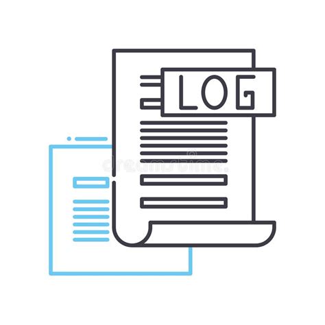 Log File Line Icon Outline Symbol Vector Illustration Concept Sign Stock Vector
