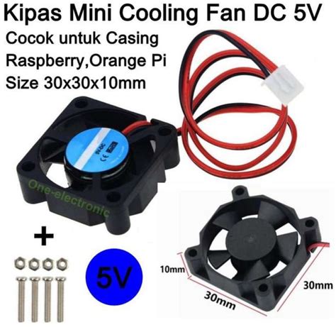 Jual Cooling Fan Kipas Mini DC 5V Brushless Raspberry Pi Ukuran 3cm X 3 Cm Di Seller Cybercom