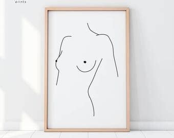 Nude Line Drawing Etsy