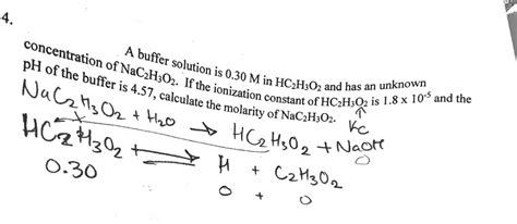 Solved A Buffer Solution Is 0 30min Hc2h3o2 And Has An
