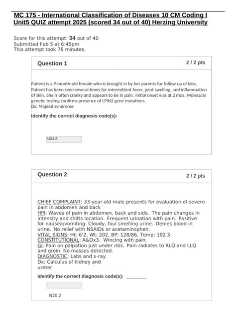 Mc 175 International Classification Of Diseases 10 Cm Coding I Unit5