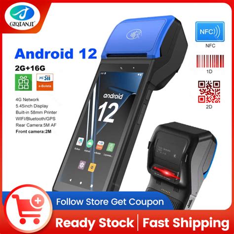 New 4g Wifi Handheld Pos Pda Built In 58mm Thermal Printer Android 12 Barcode Scanner Pos System