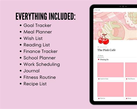 Pink Personal Notion Template Notion Template Cute Notion Templates Cute Notion Planner