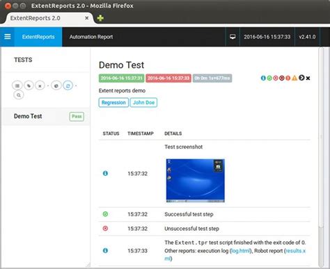 Extent Reports T Plan Robot Documentation