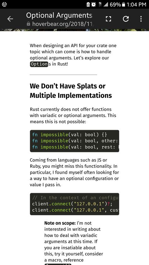 Optional Arguments In Rust Rrust