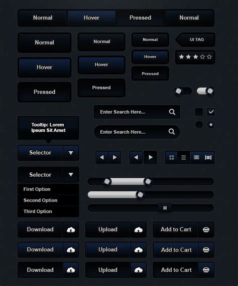 Download Free Moonlight Dark Blue Web UI Kit PSD Free Web UI Kits