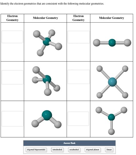 Solved Identify The Electron Geometries That Are Consistent
