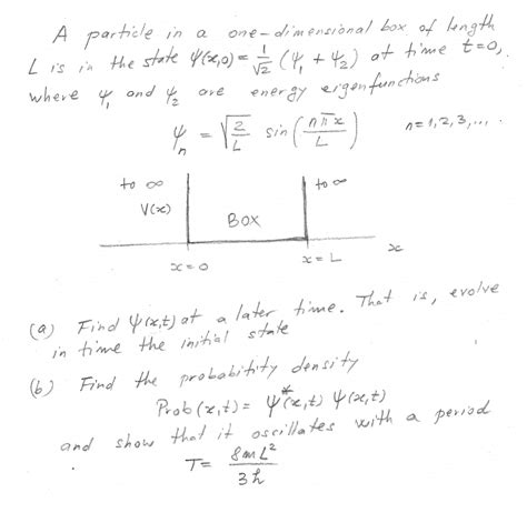 Solved A Particle In A One Dimensional Box Of Length L Is