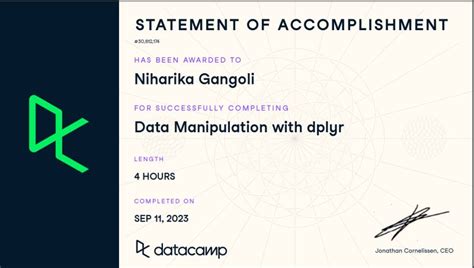 Niharika Gangoli On Linkedin Datamanipulation Datacamp Dataanalyst Dplyr