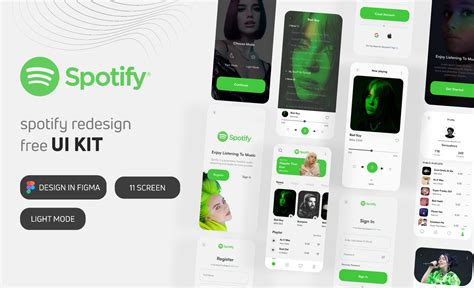 Spotify Redesign Free Ui Kit Light Figma