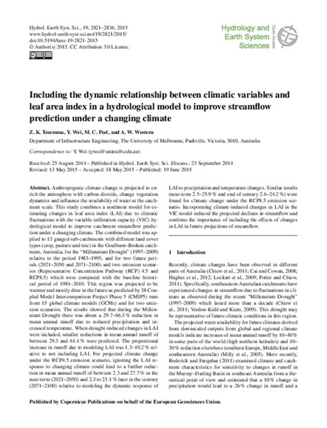 pdf including the dynamic relationship between climatic variables and