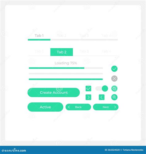 User Registration Ui Elements Kit Stock Vector Illustration Of Template Component 264324520