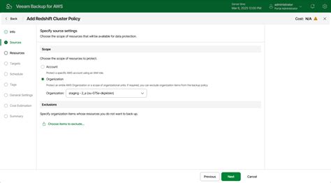 step 3 specify data protection scope veeam backup for aws guide