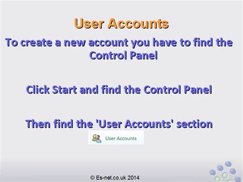 Creating User Accounts In Windows
