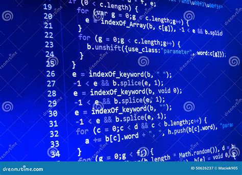 Codifica Dello Schermo Di Programmazione Di Codice Sorgente Pannello Dati Astratto Variopinto