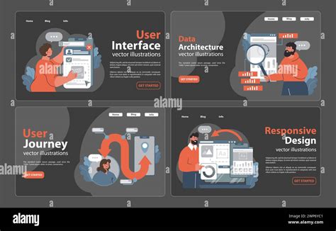Web Design Evolution Set Diverse Stages Of Creating Digital Platforms