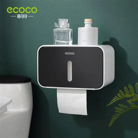 Ecoco ที่ใส่ทิชชู่กันน้ำ กล่องทิชชู่ในห้องน้ำ ติดผนัง ไม่ต้องเจาะผนัง แข็งแรง ใส่ได้ทั้งทิชชู่