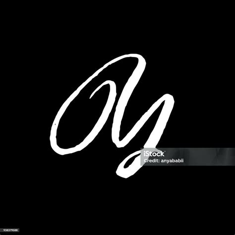 Y Handwritten 드라이 브러쉬에 의해 편지 거친 스트로크 글꼴 질감 벡터 일러스트입니다 그런 지 스타일 우아한 알파벳 거친에 대한 스톡 벡터 아트 및 기타 이미지