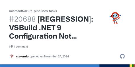 Regression Vsbuild Net 9 Configuration Not Found · Issue 20688 · Microsoftazure Pipelines
