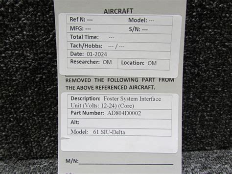 Ad804d0002 Foster 61 Siu Delta System Interface Unit Voltage 12 24