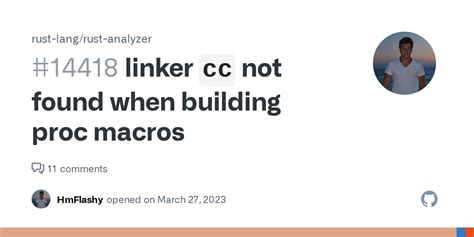 Linker `cc` Not Found When Building Proc Macros · Issue 14418 · Rust