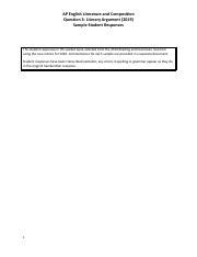 Ap English Literature And Composition 2019 Frq3 Samples 2020 Rubrics Pdf AP English Literature