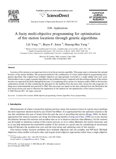Pdf Fire Station Locations Allocation