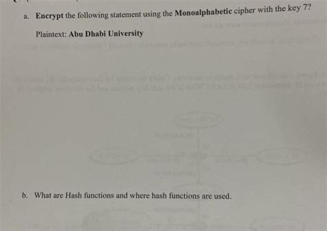 Solved A Encrypt The Following Statement Using The