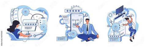 Application Testing Metaphor Vector Illustration Application Testing
