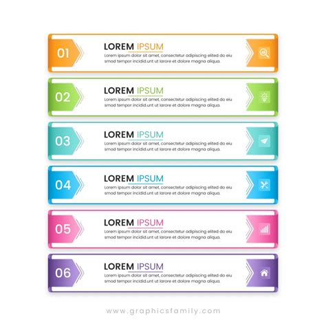6 Data Infographics Tab Index Template With Thin Vector Image