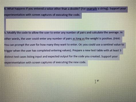 Solved 4 What Happens If You Entered A Value Other Than A