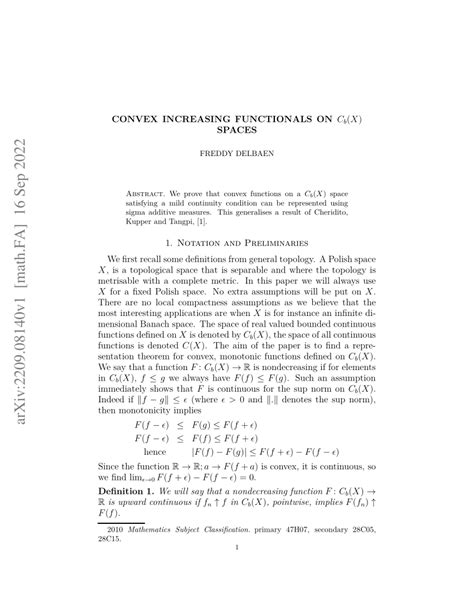 pdf convex increasing functionals on c b x spaces