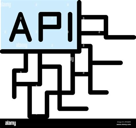 Api Digital Network Icon Outline Api Digital Network Vector Icon For