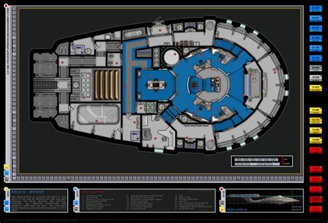 Colored Bridge Schematic Columbia Class Starship U S S Enterprise Nx